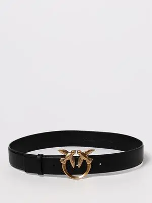 Pinko Leather Belt With Embellished Buckle - Black 1