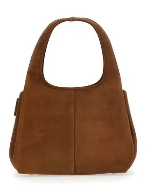 COACH Lana Monogram Leather And Suede Shoulder Bag With Double Handle