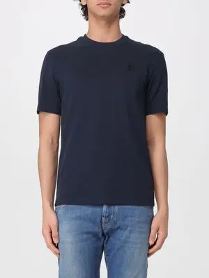 BLAUER. Cotton T-shirt With Emblem - Blue