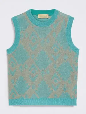 Momoni Crew Neck Sweater In Jacquard Viscose Blend