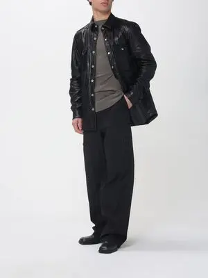 Rick Owens Crinkled Effect Leather Overshirt