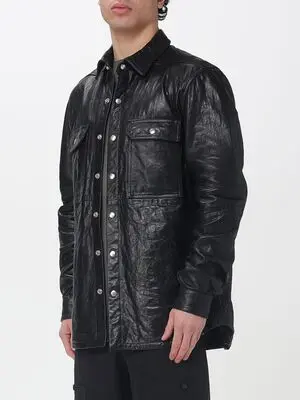 Rick Owens Crinkled Effect Leather Overshirt