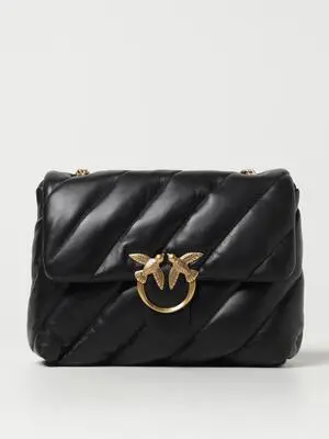 Pinko Quilted Leather Shoulder Bag - Black