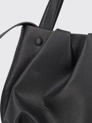 THEMOIRE Draped Vegan Leather Shoulder Bag With Removable Strap