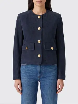 ARMA Suede Jacket With Button Details - Blue