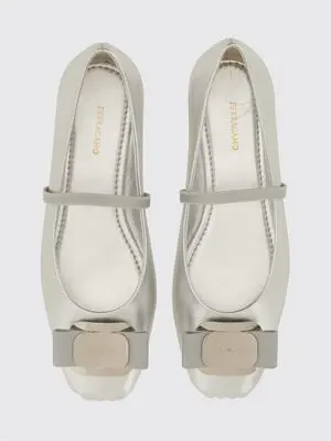 FERRAGAMO Vara Laminated Nappa Mary Jane Ballet Flats