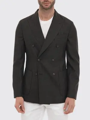 BOSS Double-breasted Blazer In Virgin Wool - Brown