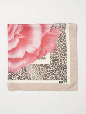 Liu Jo Floral Animal Print Scarf - Pink