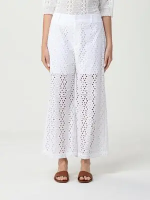 Liu Jo Embroidered Wide Leg Trousers - White