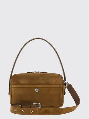 Acne Studios Camero Suede Shoulder Bag With Zip Closure - Beige