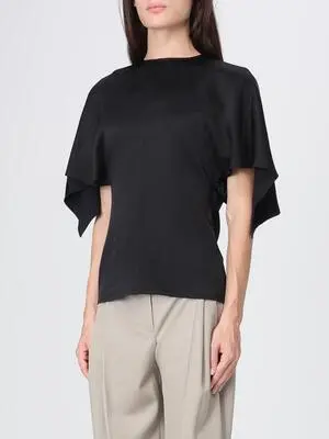 Stella McCartney Crewneck Blouse In Satin - Black
