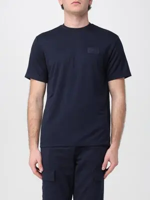 EA7 Cotton T-shirt With Logo - Blue