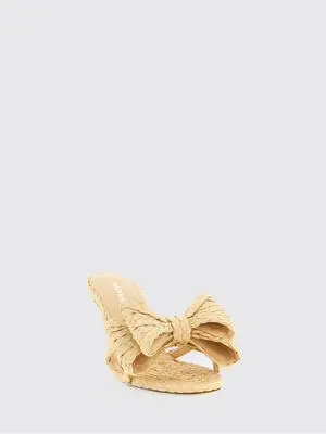 MACH&MACH Le Cadeau Braided Raffia Mules With Bow Detail - Beige