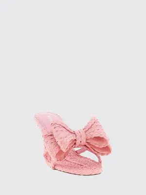 MACH&MACH Le Cadeau Braided Raffia Mules With Bow Detailing