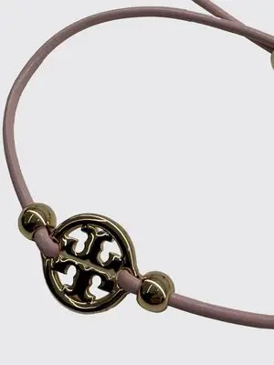 Tory Burch And Brass Bracelet With Double T Logo And Crystal Accent