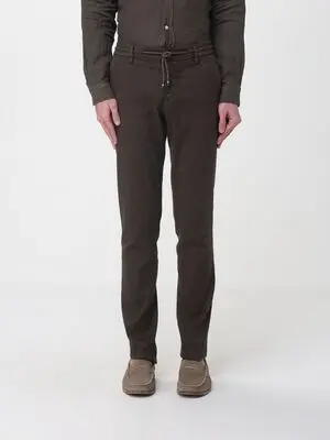 MASON'S Linen And Cotton Blend Drawstring Trousers Brown