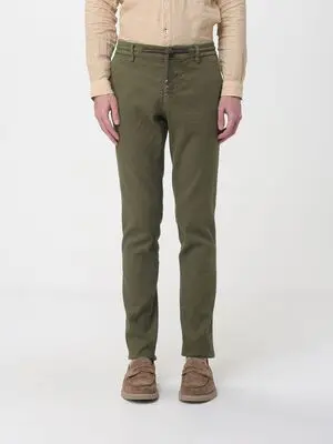 MASON'S Linen And Cotton Blend Drawstring Trousers Forest Green