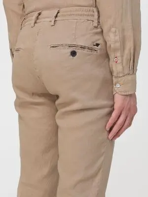 MASON'S Linen And Cotton Blend Drawstring Trousers - Sand