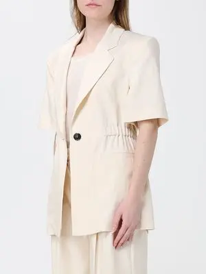 Pinko Single Breasted Viscose Blend Canvas Blazer