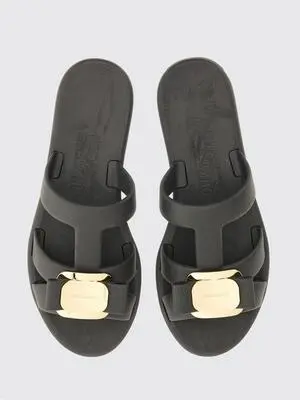 FERRAGAMO Vara Pvc Slides With Iconic Bow And Low Heel