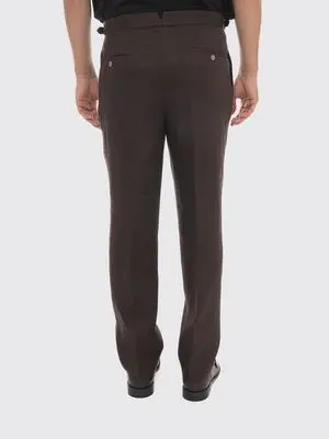 BOSS Tailored Wide-leg Linen Trousers - Earth