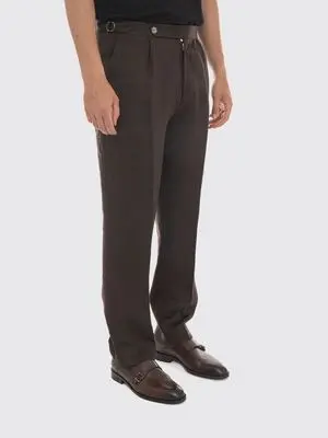 BOSS Tailored Wide-leg Linen Trousers - Earth
