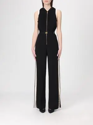 Elisabetta Franchi Viscose Blend Jumpsuit With Hood - Black