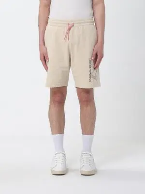 EA7 Cotton Jogging Shorts With Logo - Beige