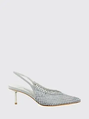 LE SILLA Gilda Canvas And Nylon Slingback With Crystals - Grey