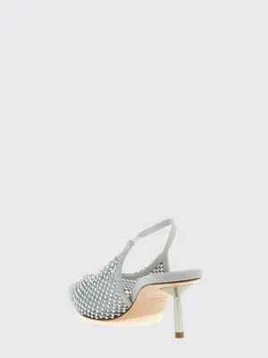 LE SILLA Gilda Canvas And Nylon Slingback With Crystals
