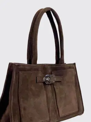 Gimaguas Annamaria Suede Leather Shoulder Bag With Double Handle - Brown
