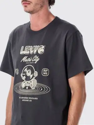 LEVI'S Cotton Crew-neck T-shirt With Graphic Print And Front Logo