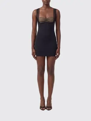 NENSI DOJAKA Mini Stretch Viscose Dress - Black