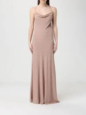 Pinko Long Dress With Embellishments - Pink