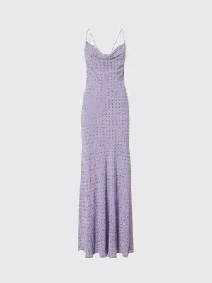 Pinko Long Dress With Embellishments - Violet