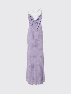 Pinko Long Dress With Embellishments - Violet