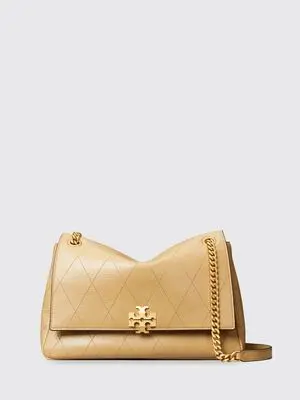 Tory Burch Charlie Matelassé Leather Shoulder Bag With Double T Logo - Brown