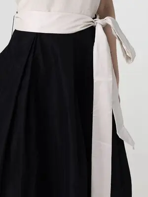 Max Mara Baschi Cotton Blend Twill Midi Skirt - Black
