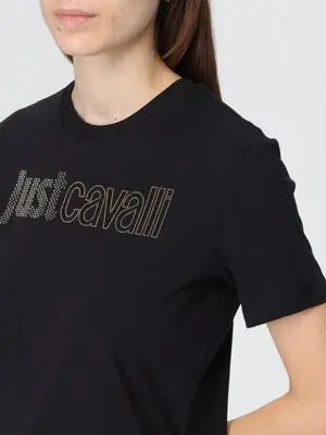 Just Cavalli Embellished Logo T-shirt - Black