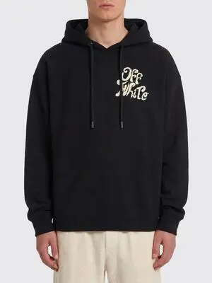 Off-White Cotton Hoodie - Black