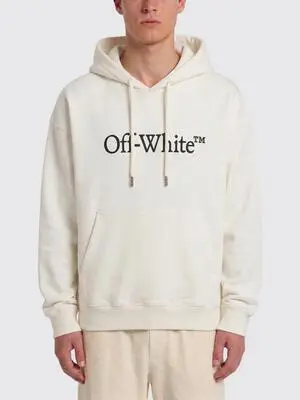 Off-White Cotton Hoodie With Logo - White