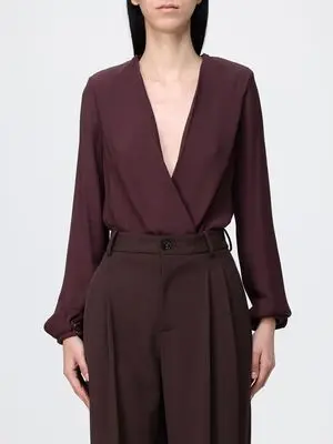 Elisabetta Franchi Georgette Bodysuit Blouse - Brown