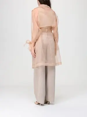 Pinko Organza Trench Coat With Belt - Pink