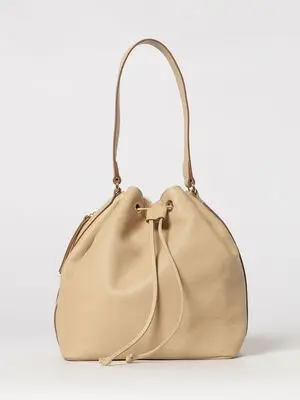SKYTOS Camilla Pebbled Leather Bucket Bag With Double Handle - Beige
