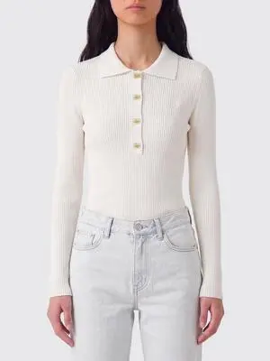 GANNI Knitted Wool Polo Shirt - Ivory