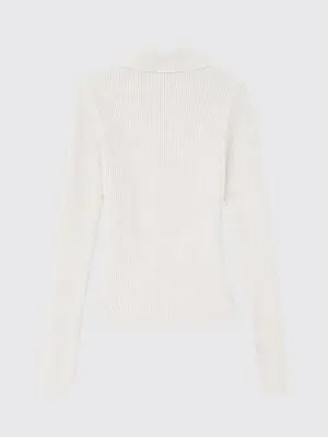 GANNI Knitted Wool Polo Shirt - Ivory