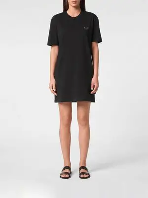 Philipp Plein Cotton T-shirt Mini Dress With Tone-on-tone Logo And Crew Neck