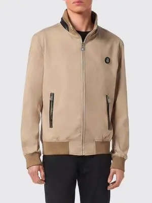 BILLIONAIRE Cotton Bomber Jacket With Python Leather Inserts - Beige
