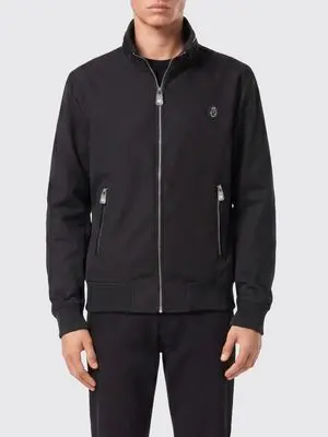 BILLIONAIRE Cotton Bomber Jacket With Python Leather Inserts - Black