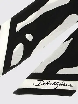 Dolce & Gabbana Silk Bandeau Scarf With Contrasting Zebra Print